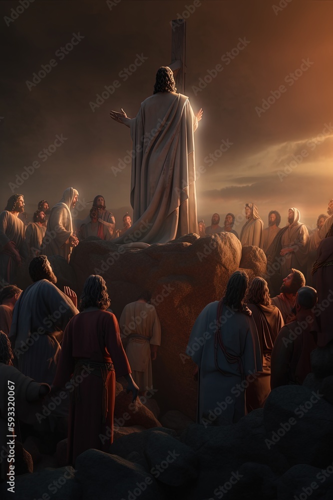 ภาพประกอบสต็อก jesus after the resurrection, Jesus rises, jesus closeup ...