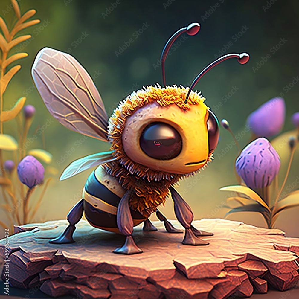 Sad honeybee jorgealan stingless melipona bee cartoon created with ...