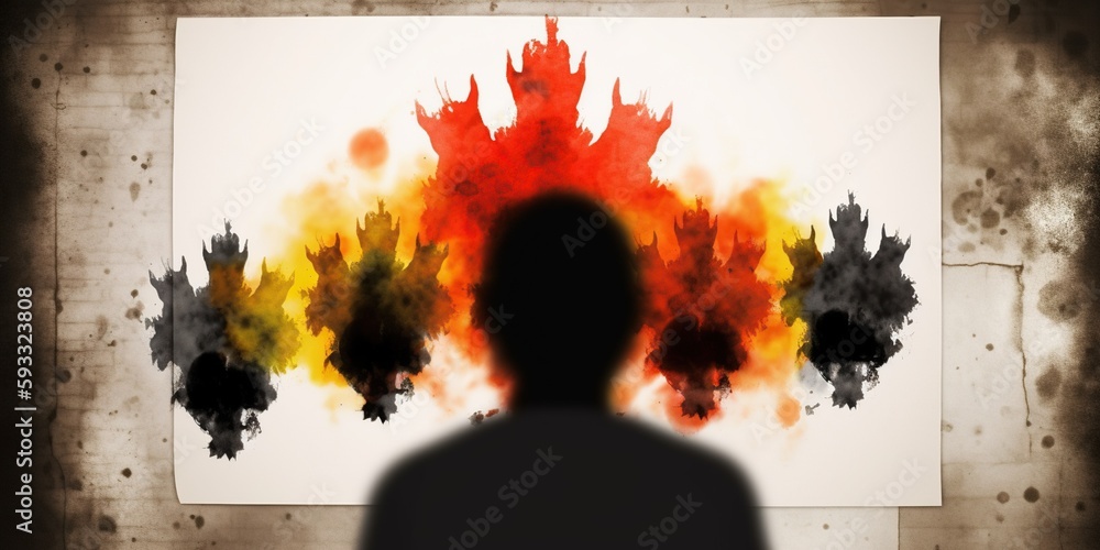 inkblot test image, set against mysterious, interpretive background ...