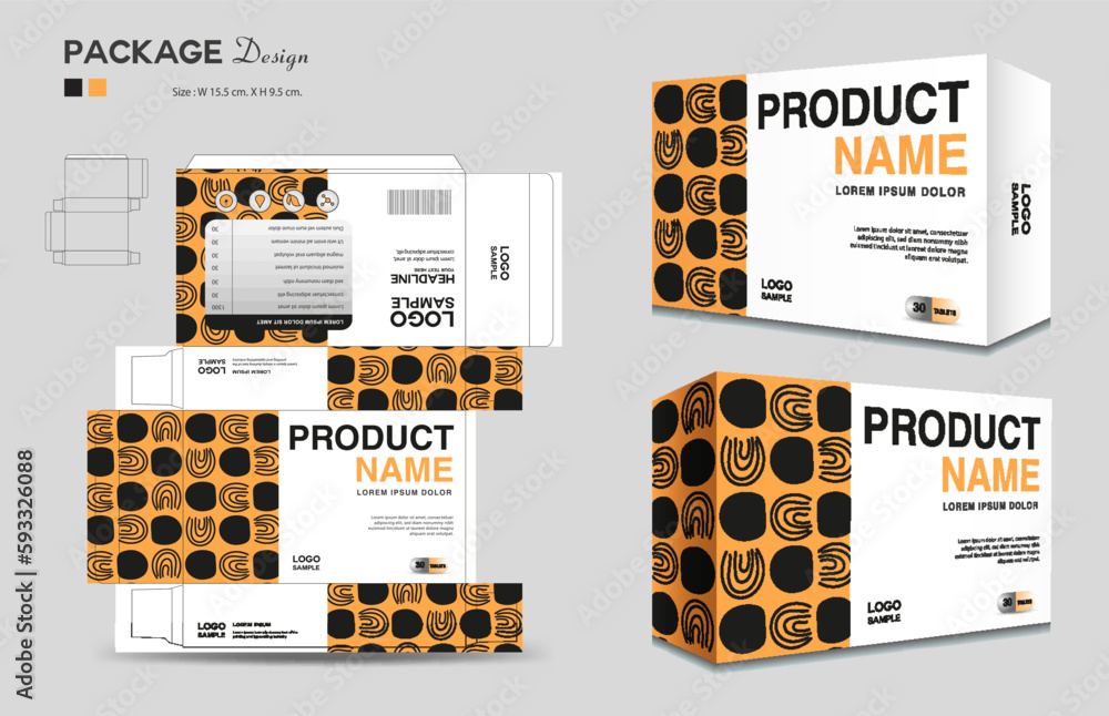 Cosmetic box design, Supplements box template, Package design template ...