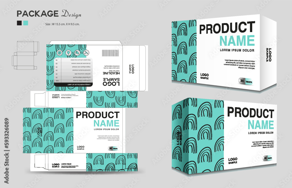 Cosmetic box design, Supplements box template, Package design template ...