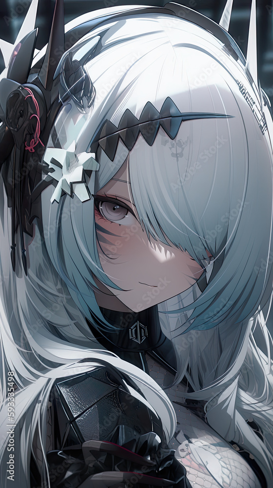 A cute anime-style virtual idol, vtuber, or digital character with a ...