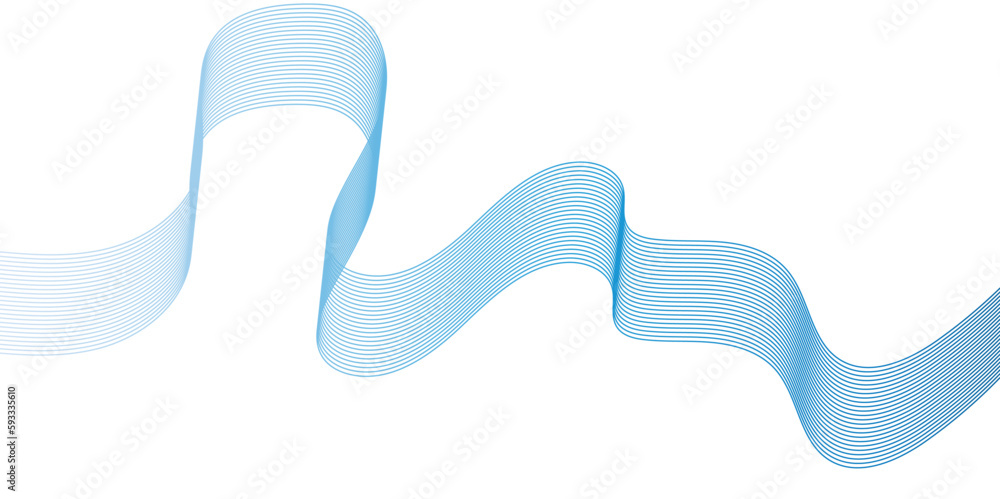 abstract blue wave lines frame on white background. frame of abstract ...