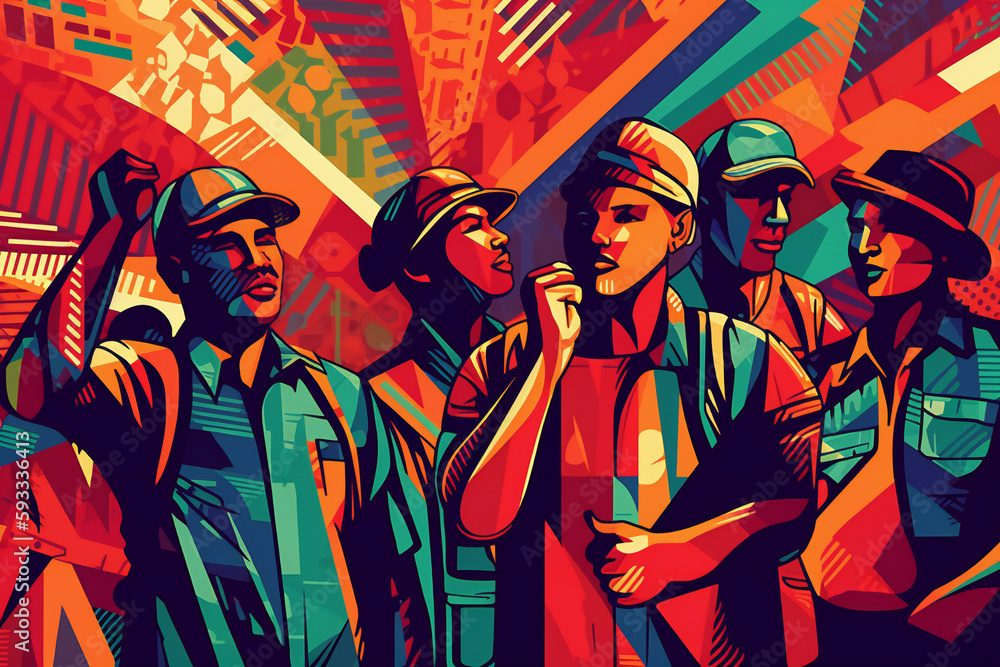 Illustration of workers showing their diversity with colors ...
