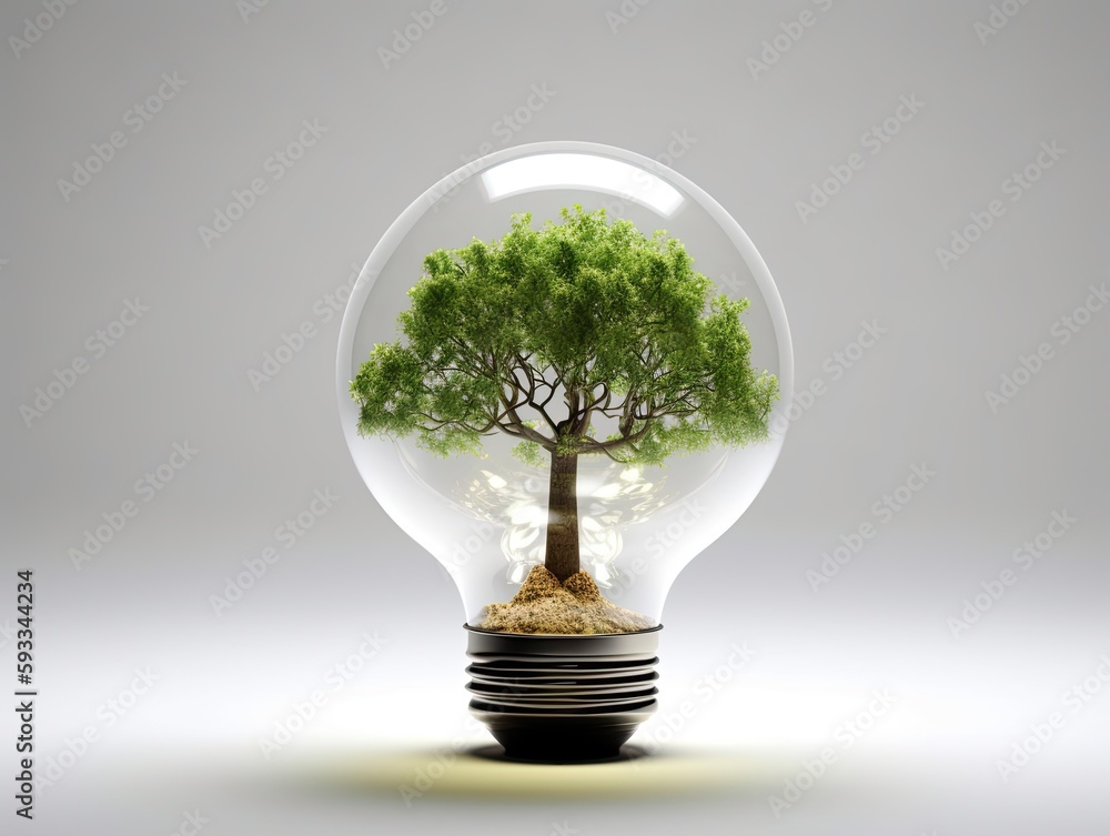 Green energy from trees Stock Illustration | Adobe Stock