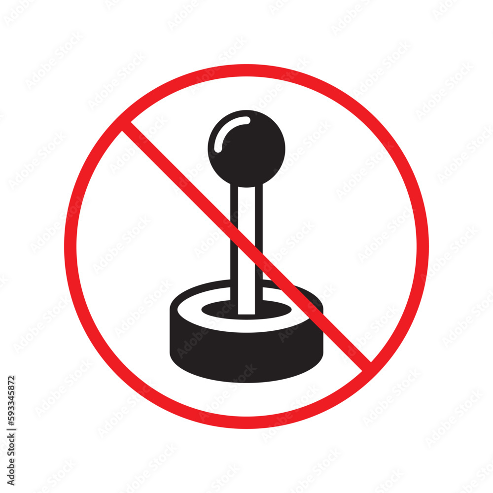 No joystick icon. Forbidden gamepad icon. No gamepad flat sign design ...