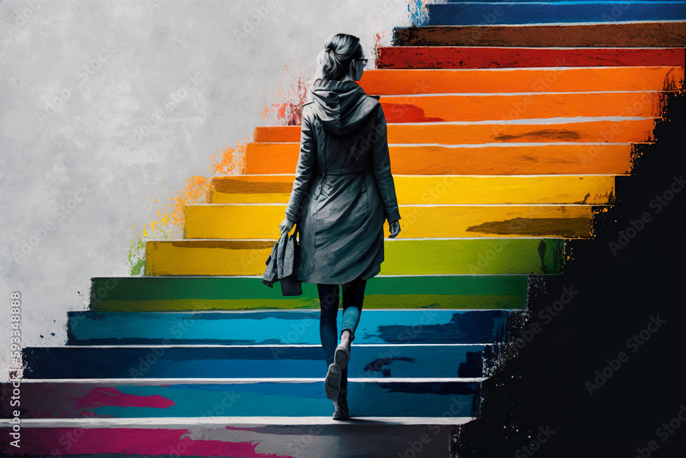 Rainbow staircase symbolizes the many obstacles she has overcome on her ...