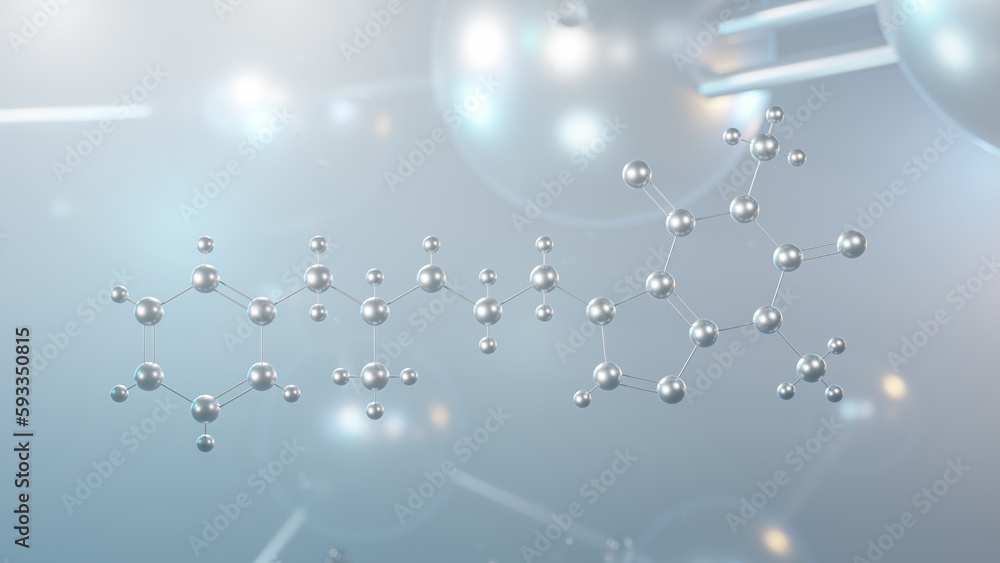 fenethylline molecular structure, 3d model molecule, phenethylline ...