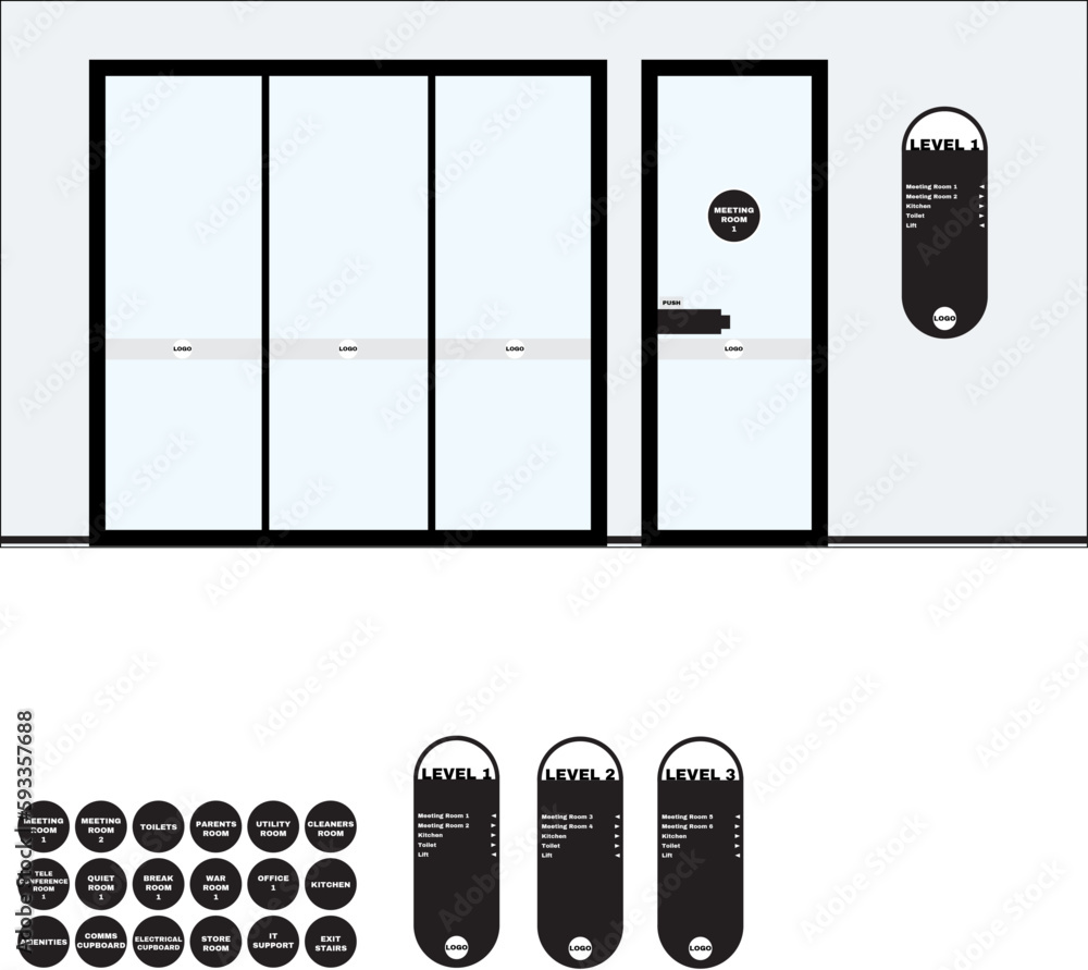 Poster Corporate modernist office signage and elevation for ...