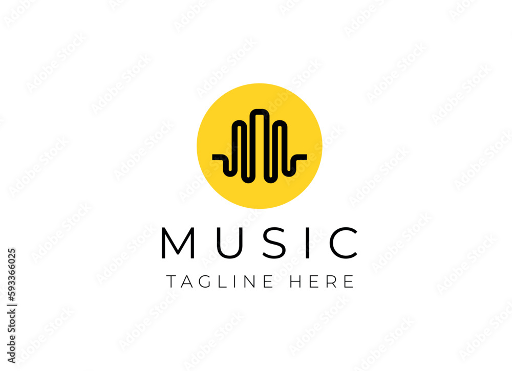Pulse music element logo. Music Logo Design. Singer, recording, record ...