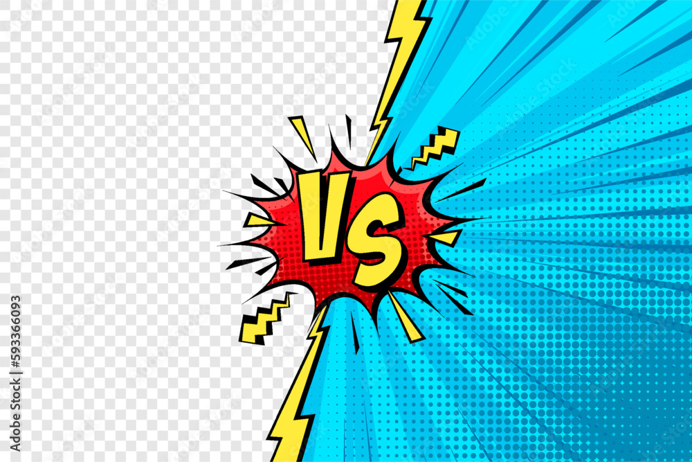 Cartoon comic background with blank place for your design. Fight versus ...