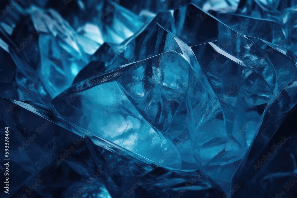 The Crystal's Edge: A Geometric Blue Ice Texture Background with a ...