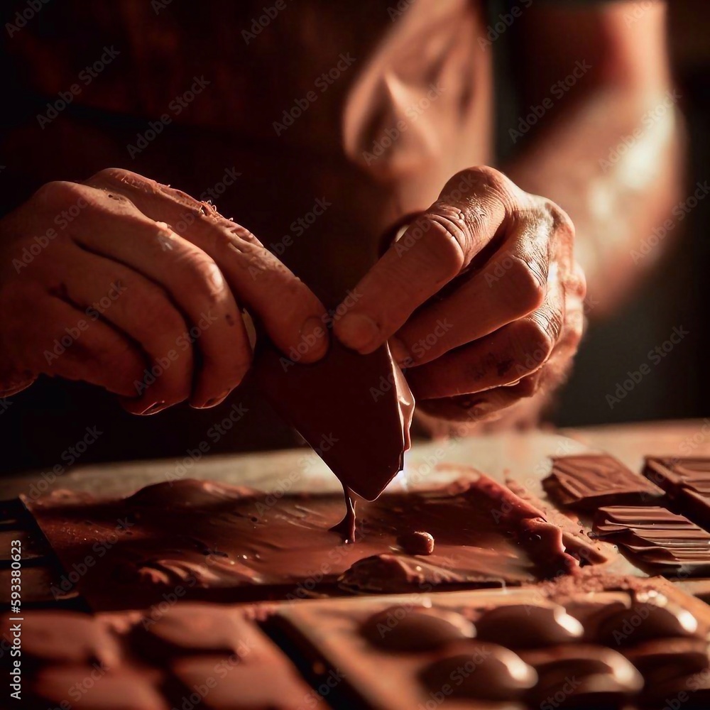 chocolatier making handmade chocolates Stock Illustration | Adobe Stock