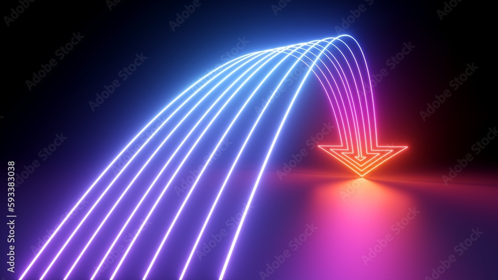 3d render, abstract minimalist geometric background. Colorful neon ... 3d render, abstract minimalist geometric background. Colorful neon ...