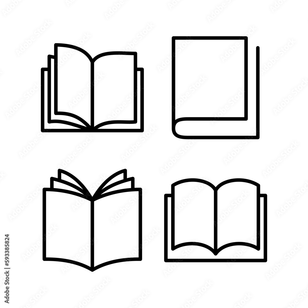 Book icon vector illustration. open book sign and symbol. ebook icon ...