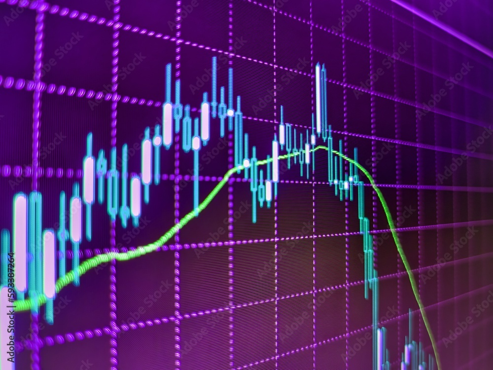 Stock exchange market graph analysis background. Technical price ...