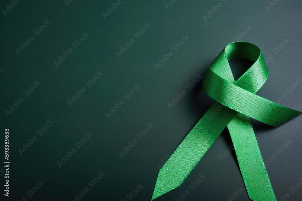 Green ribbon for gallbladder and bile duct cancer awareness month in ...