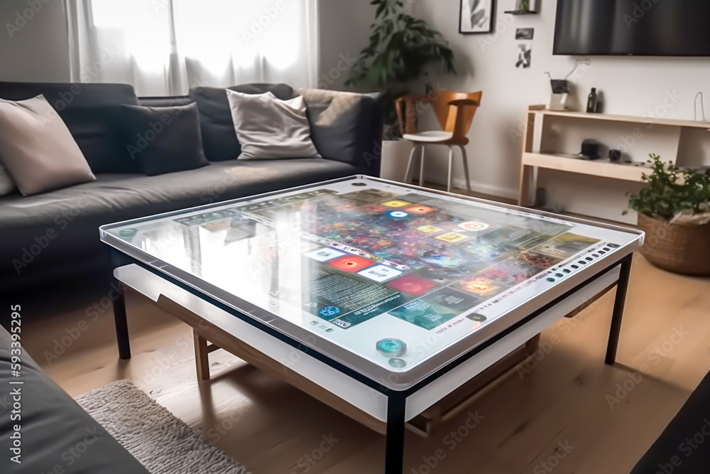 smart board game in a table on living room, generative ai Stock ...