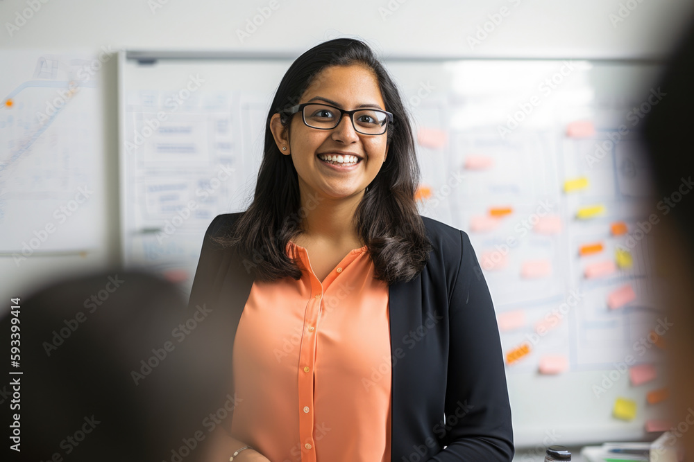 Smiling and approachable educational consultant working with a diverse ...