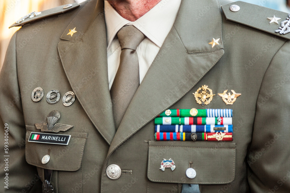BELGRADE, SERBIA - JULY 14, 2018: Close up on the formal uniform of the ...