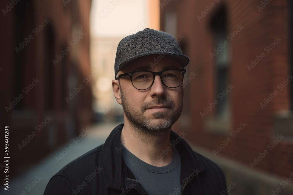 Environmental portrait photography of a tender man in his 30s wearing a ...
