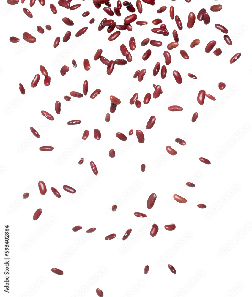 Red Bean flying explosion, red grain beans explode abstract cloud fly ...