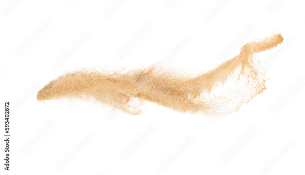 Small size fine Sand flying explosion, Golden grain wave explode ...