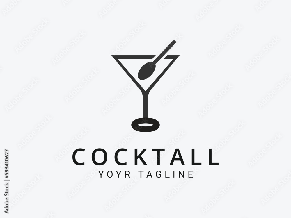 bartender logo, Cocktail logo design vector vintage. alcohol drink icon ...