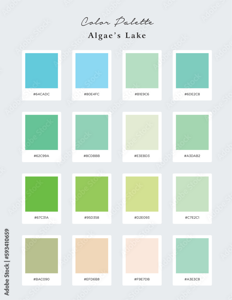 Algae color palette. Suitable for Branding, Interior, invitation card ...