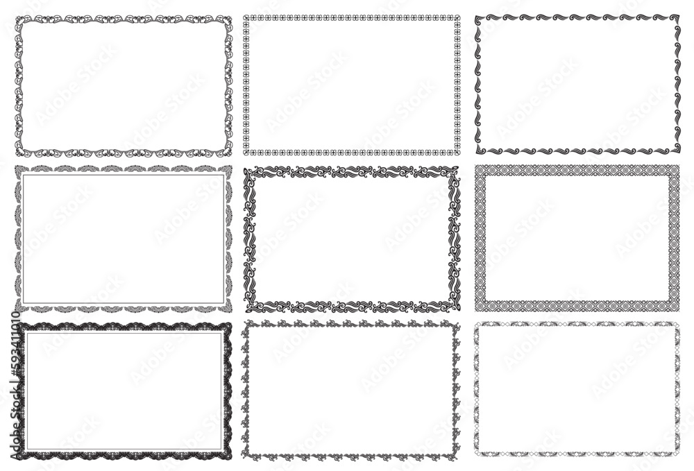 BIG SET BUNDLE BORDER LINE SWIRL PATTERN FOR ELEMENT DESIGN Stock ...