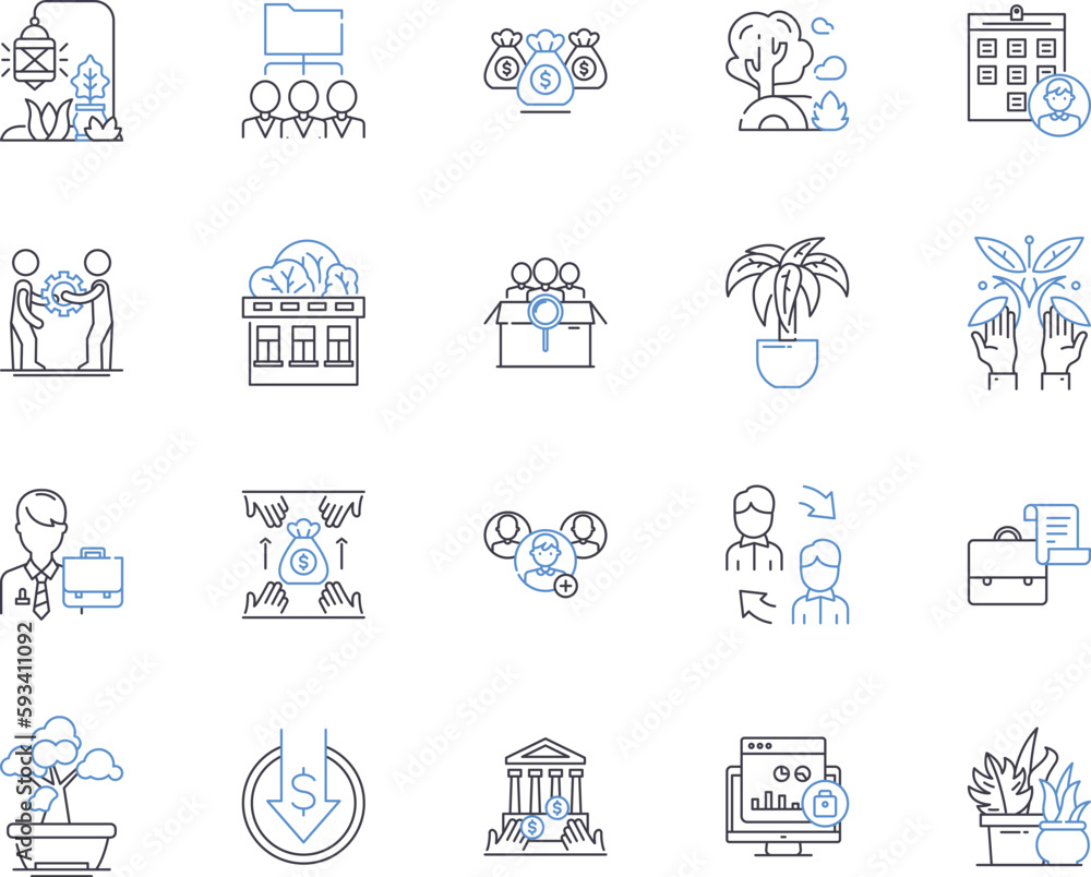 Farming sector outline icons collection. Farming, Sector, Agriculture ...