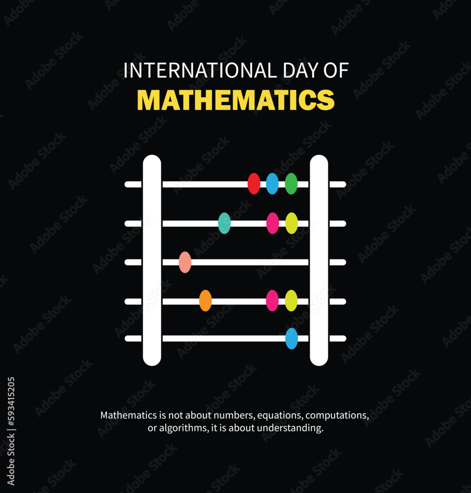 International Day of Mathematics, vector illustration, flyer, banner ...