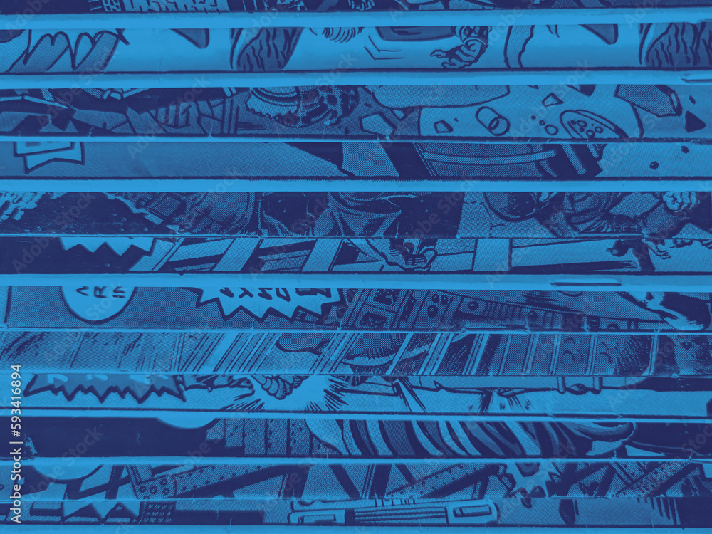 Vintage comic book collection stacked in a pile creates background ...