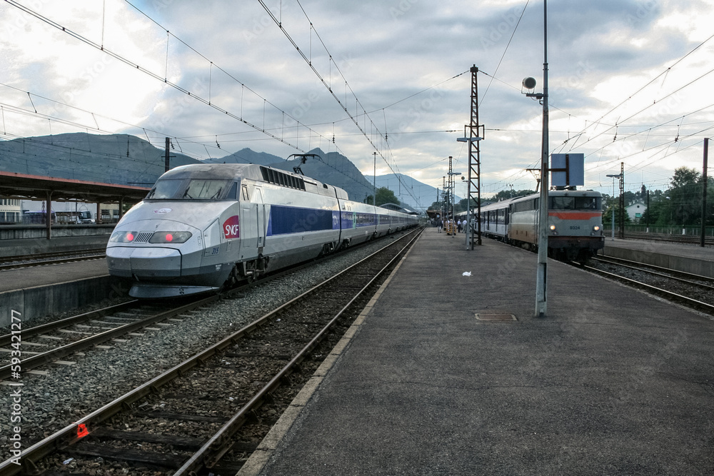 LOURDES, FRANCE - AUGUST 22, 2006: French High Speed train TGV ...