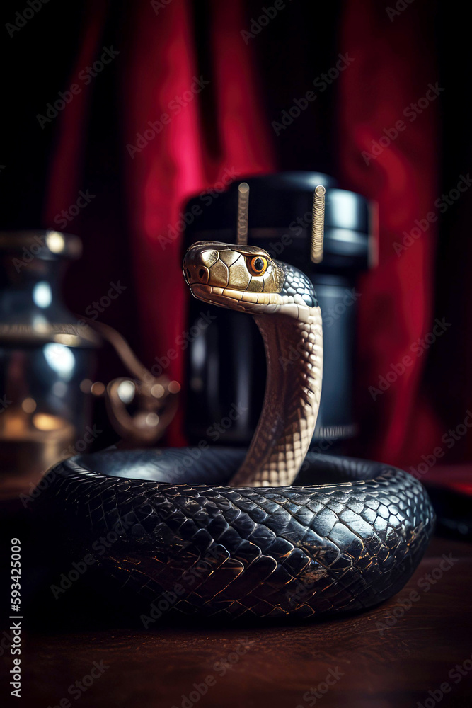 mafia king cobra surrealism, ai Stock Illustration | Adobe Stock