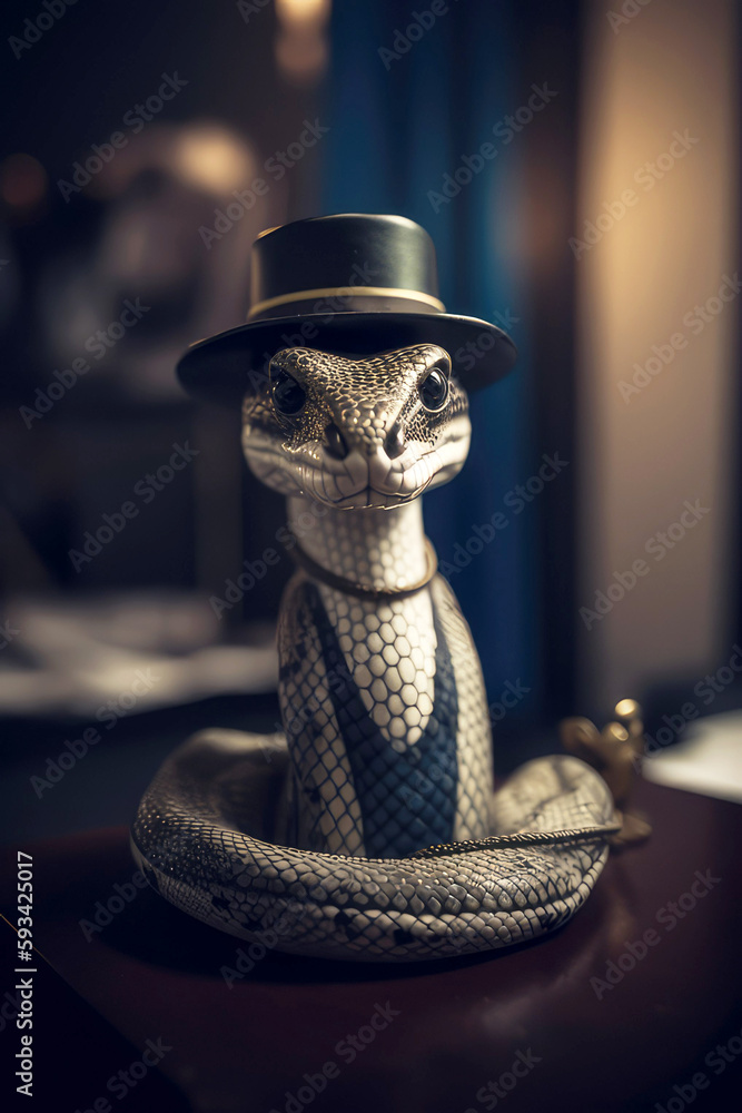 mafia king cobra surrealism, ai Stock Illustration | Adobe Stock