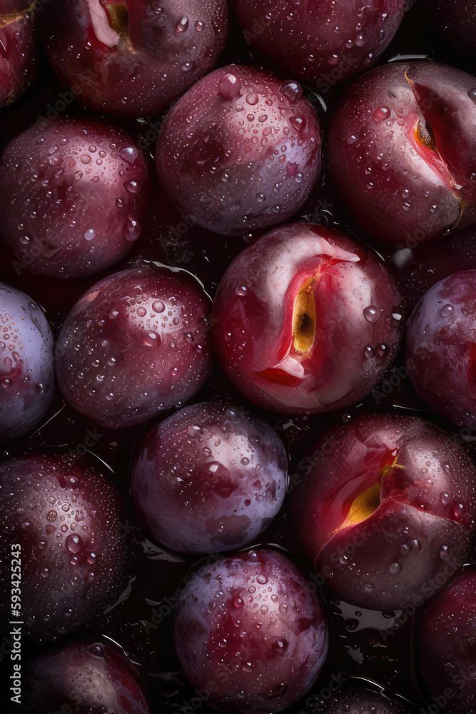 Fresh plum background, ai Stock Illustration | Adobe Stock
