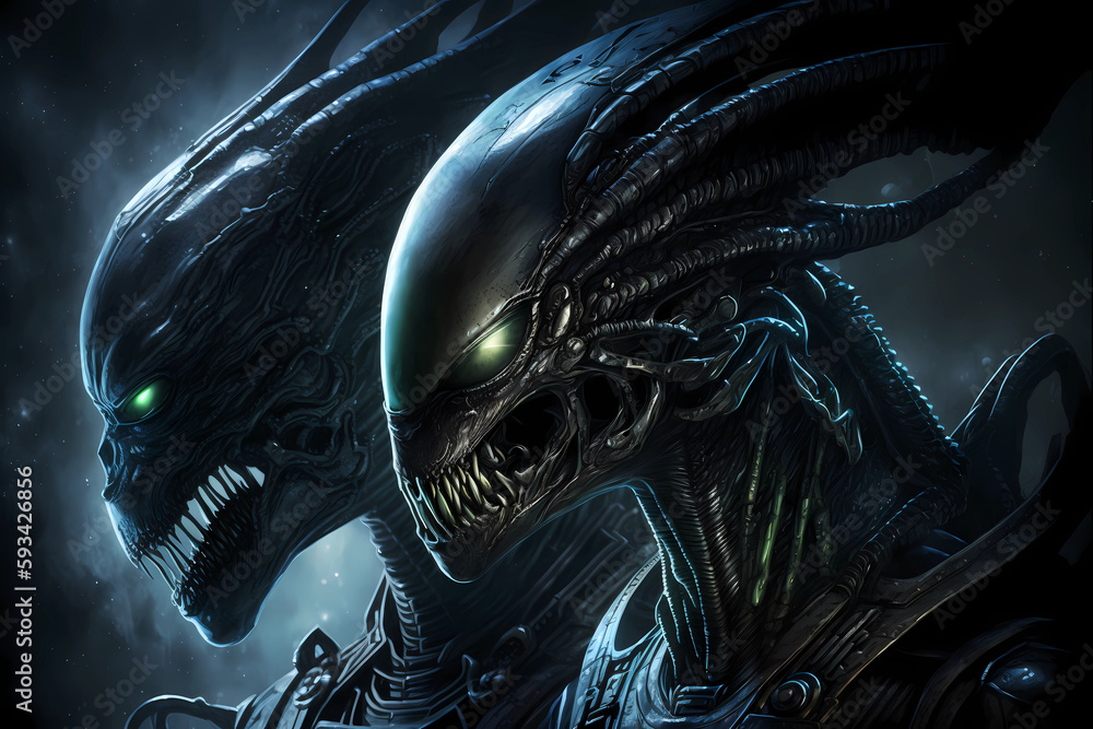 Dangerous alien creatures. AI generation Stock Illustration | Adobe Stock