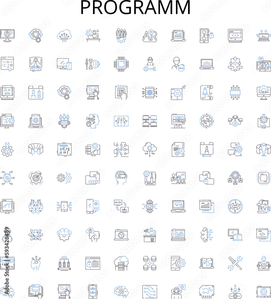 Programm Outline Icons Collection Program Programm Programming Plans Scripts Algorithms