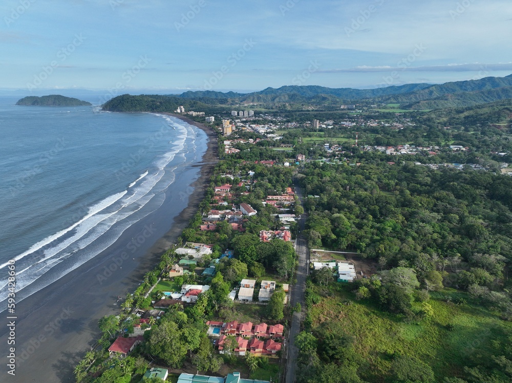 Jaco Beach, a popular surfing destination in Costa Rica, is captured in ...