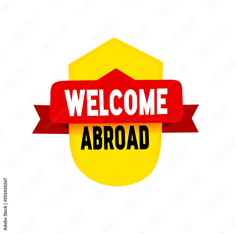 Welcome aboard banner design. Flat style vector illustration isolated ...
