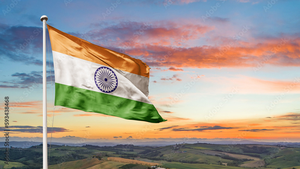 Indian waving flag, flag in a pole, memorial day, freedom of speech ...