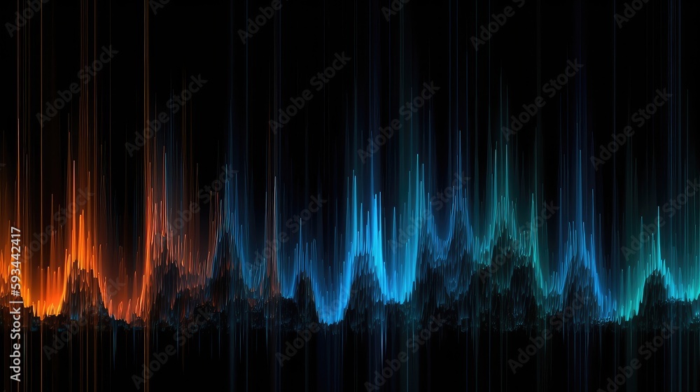 Neon waterfall with vertical lines and particles falling from top ...