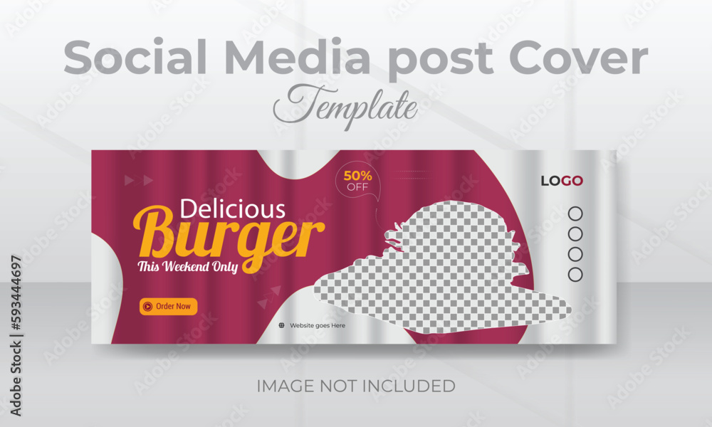 Delicious food menu and restaurant social media post Facebook cover ...