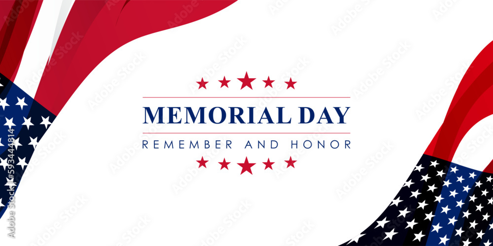 Vector illustration of U.S. Memorial Day banner Stock Vector | Adobe Stock