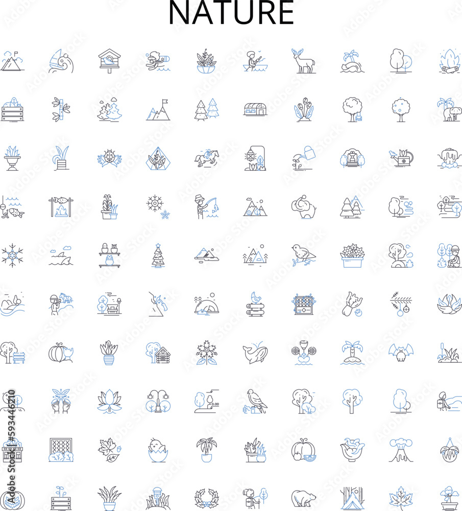 Nature outline icons collection. Nature, Wilderness, Outdoors ...