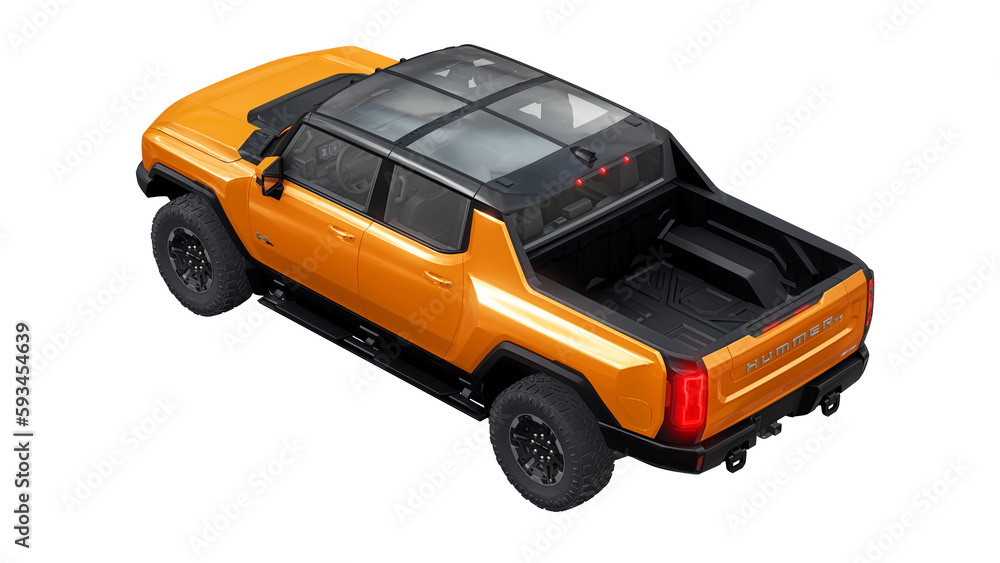 San Diego, USA. April 14, 2023. GMC Hummer EV 2022 is an all-electric ...