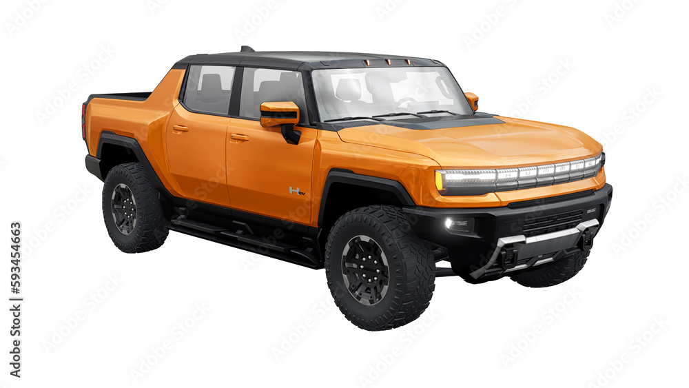 San Diego, USA. April 14, 2023. GMC Hummer EV 2022 is an all-electric ...