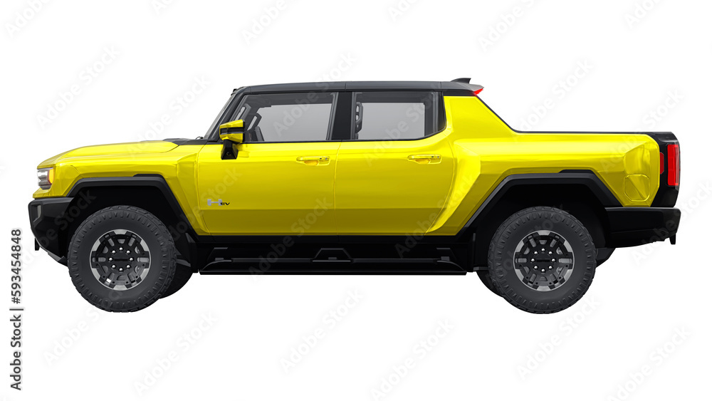 San Diego, USA. April 14, 2023. GMC Hummer EV 2022 is an all-electric ...