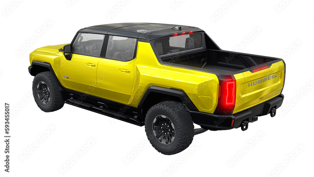 San Diego, USA. April 14, 2023. GMC Hummer EV 2022 is an all-electric ...